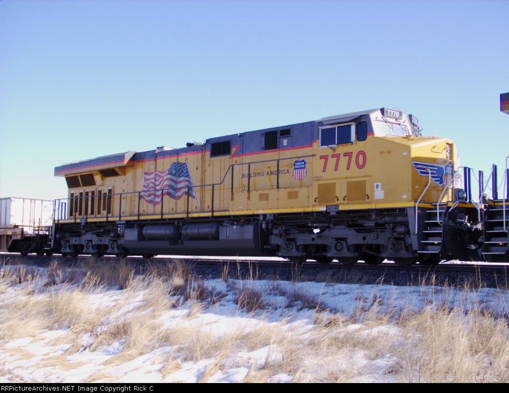 UP 7770 Is #2 On A WB Container Train